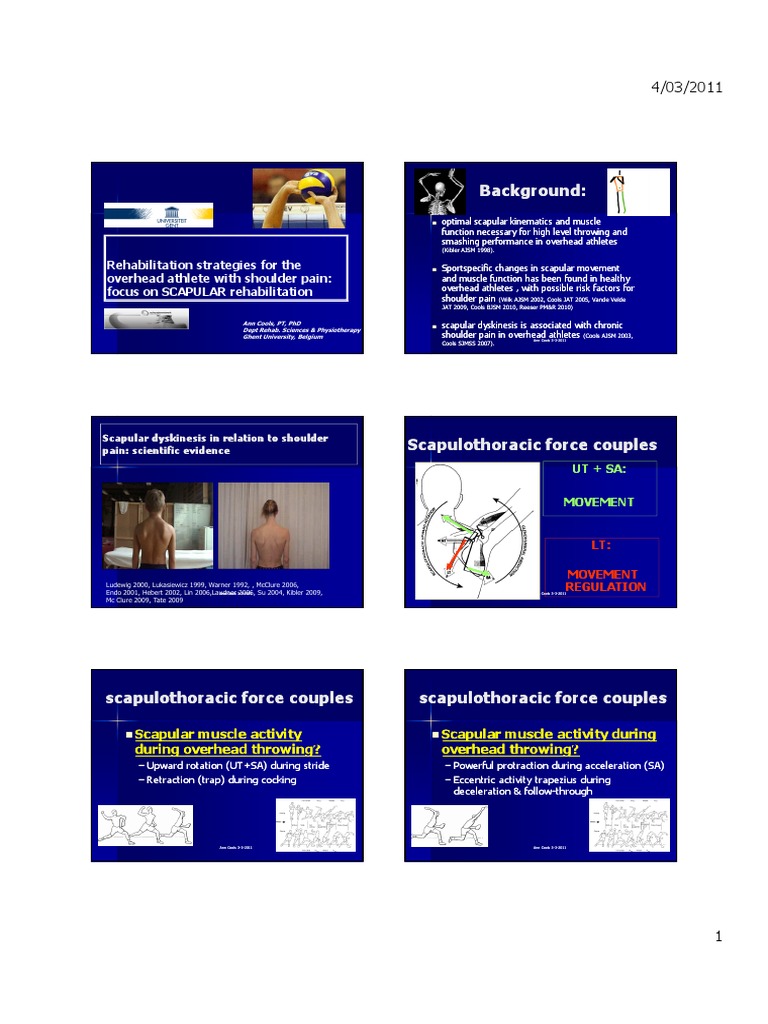 Powerpoint Scap. Rehab Ann Cools | PDF | Shoulder | Joints