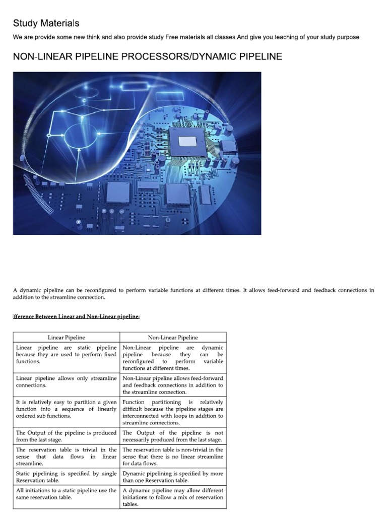 Nonlinear Pipeline and Difference Between Linear and Nonlinear Pipeline ...