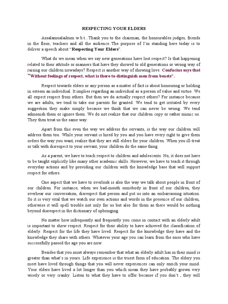 Respecting Your Elders | Download Free PDF | Psychological Concepts | Cognition