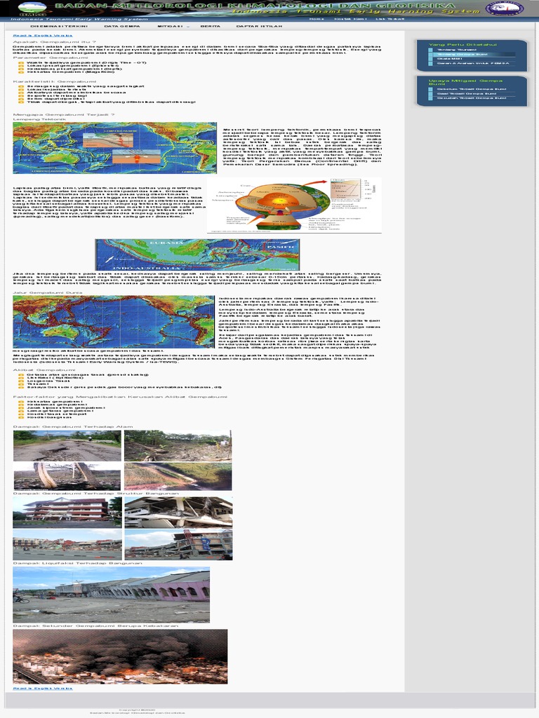Indonesia Tsunami Early Warning System - InaTEWS | PDF