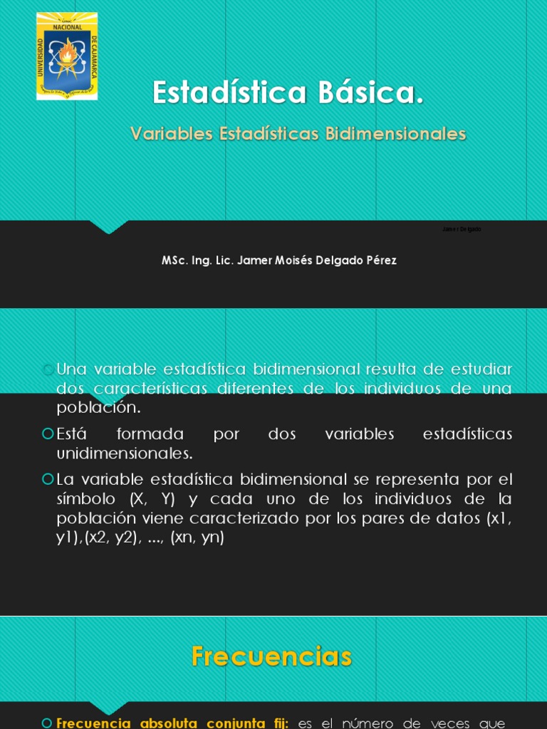 Variables Bidimensionales | PDF | Desviación Estándar | Enseñanza de ...