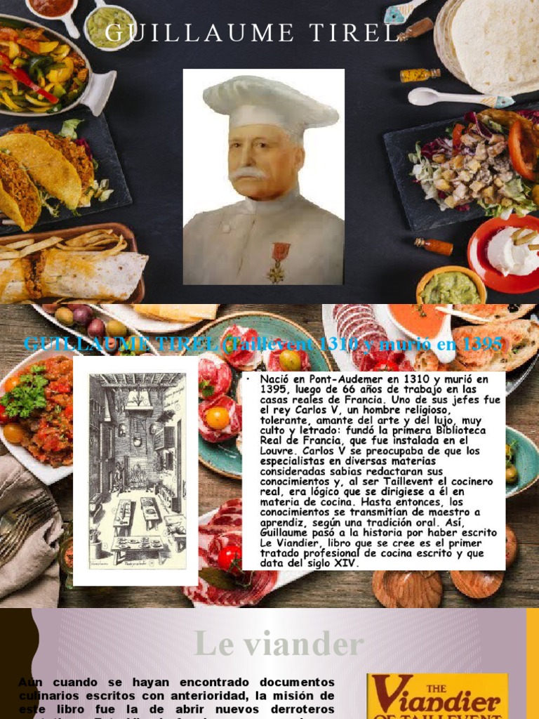 Guillaume Tirel DIAPOSITIVAS | PDF | Cocina francés | Cocina europea