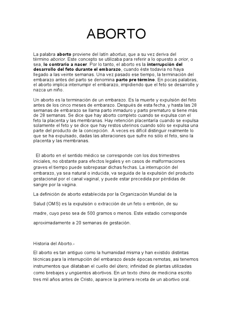 Definición y Consecuencias del Aborto | PDF | Aborto | El embarazo
