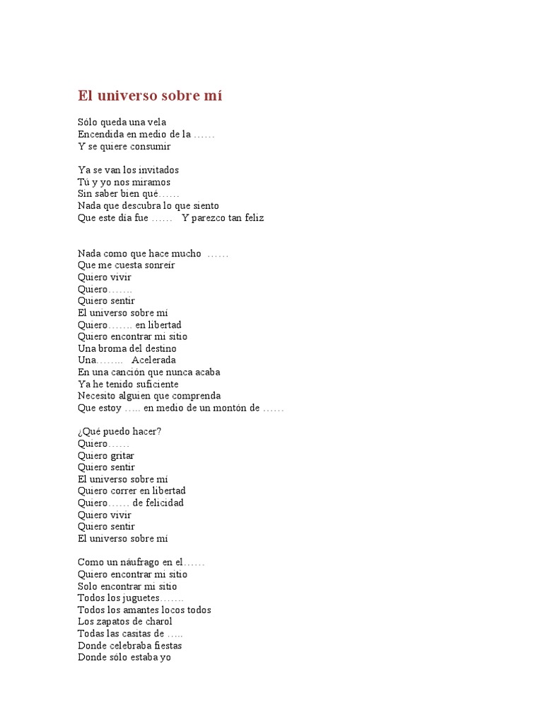 El Universo Sobre Mi | PDF