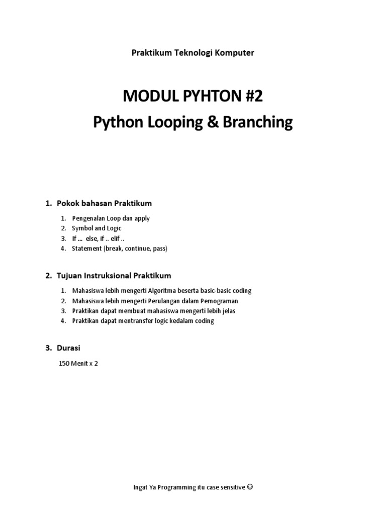 12 Python Loop And Branching Pdf