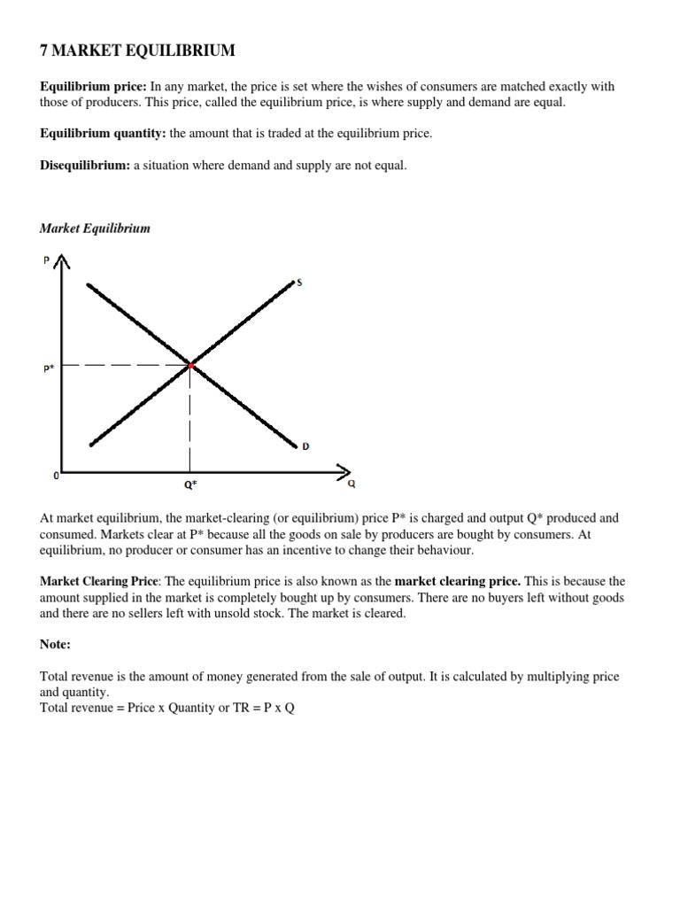 7 Market Equilibrium | PDF | Supply And Demand | Economic Equilibrium