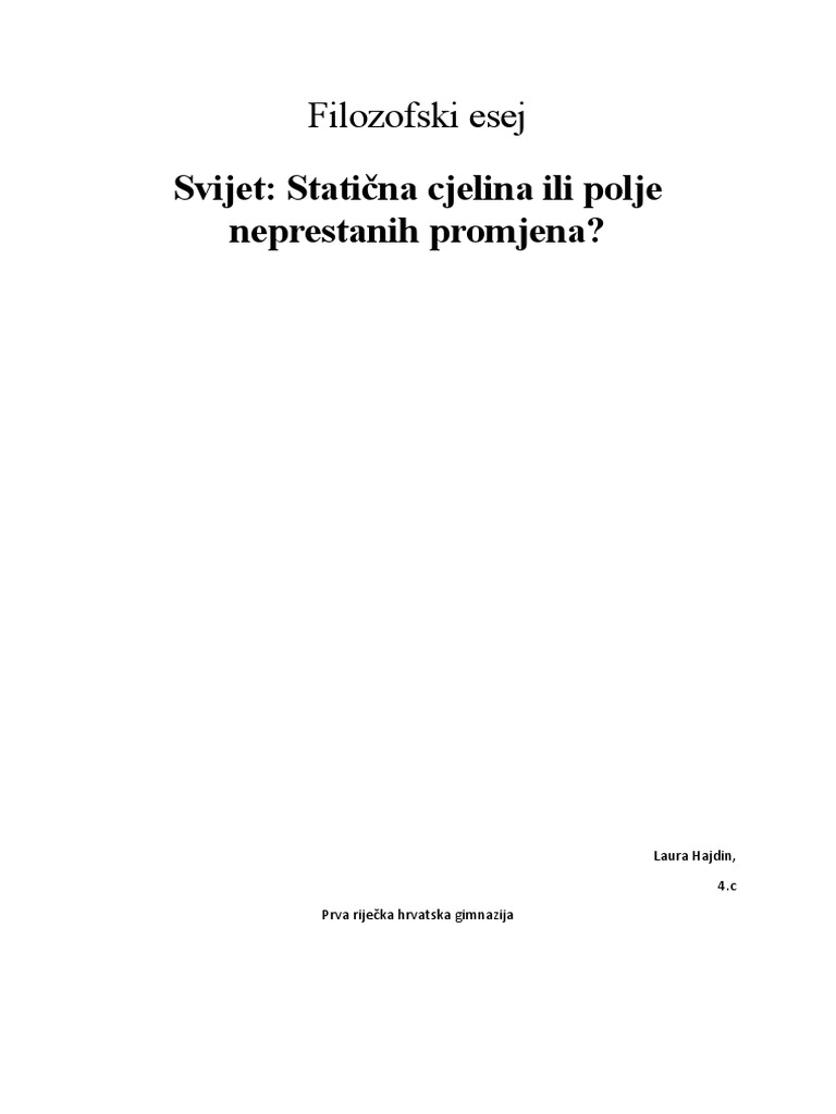 Filozofski Esej | PDF