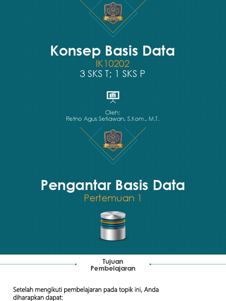 Pertemuan 1 Konsep Basis Data - Pengantar Basis Data | PDF