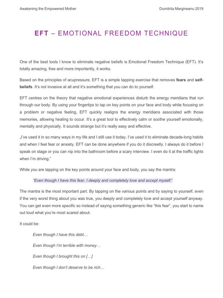 Eft - Emotional Freedom Technique: Beliefs. It's Not Invasive at All ...