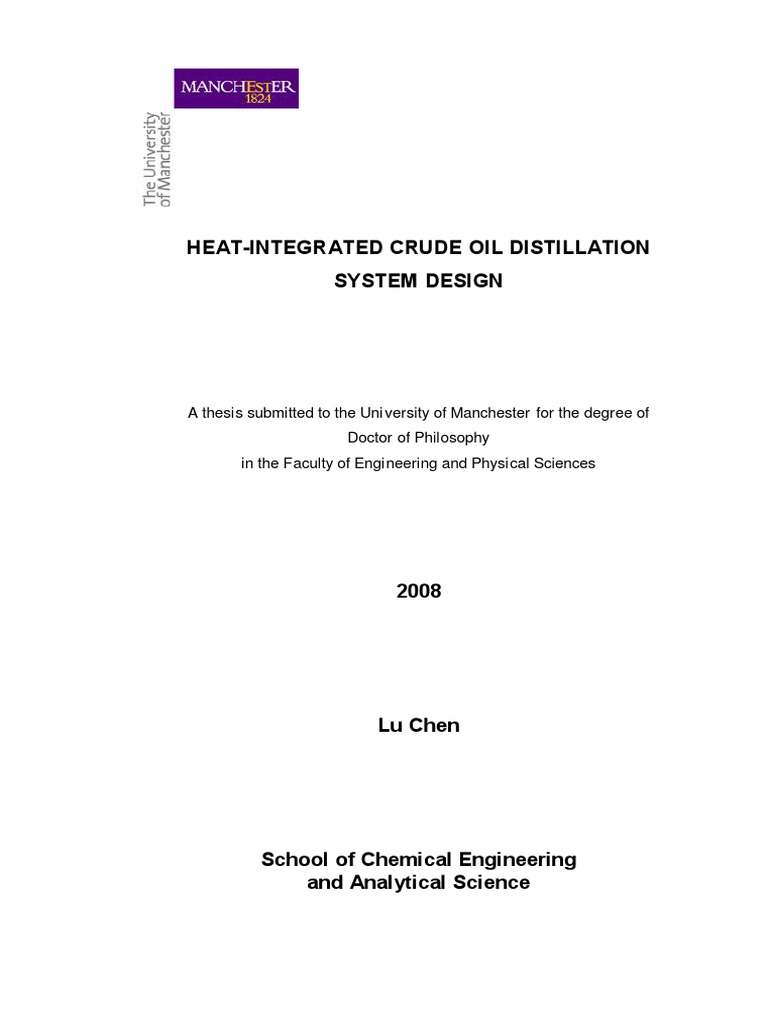 Chen - 2008 - Heat-Integrated Crude Oil Distillation Design | PDF | Distillation | Mathematical ...