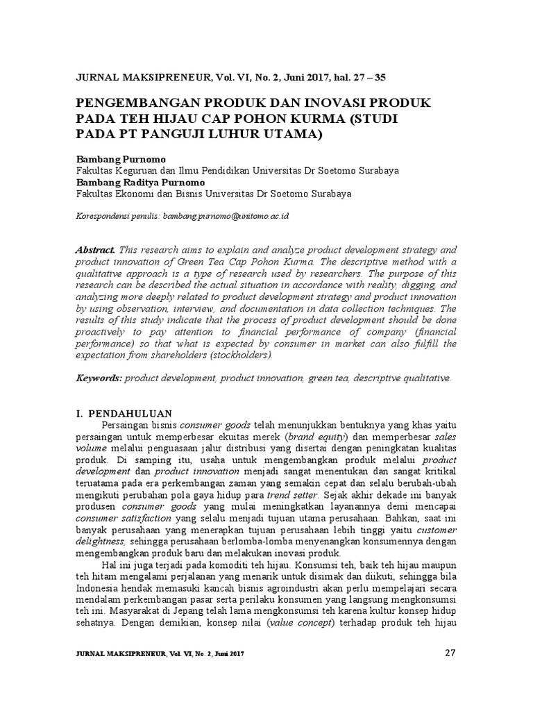Inovasi Teh Hijau Cap Pohon Kurma | PDF