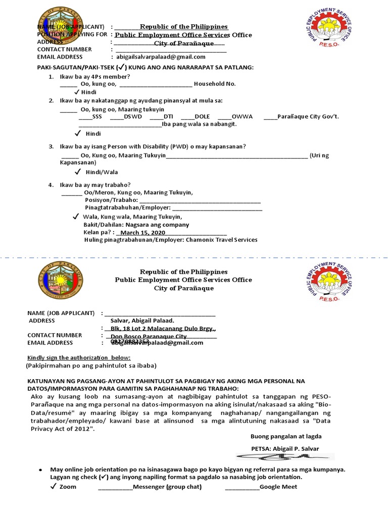 Edited Peso Authorization Letter (For Sending) | PDF