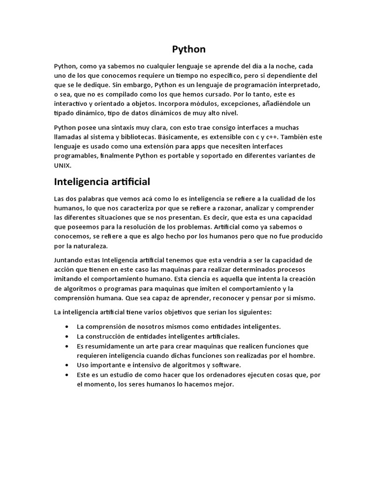 Python | PDF | Inteligencia artificial | Inteligencia (IA) y semántica