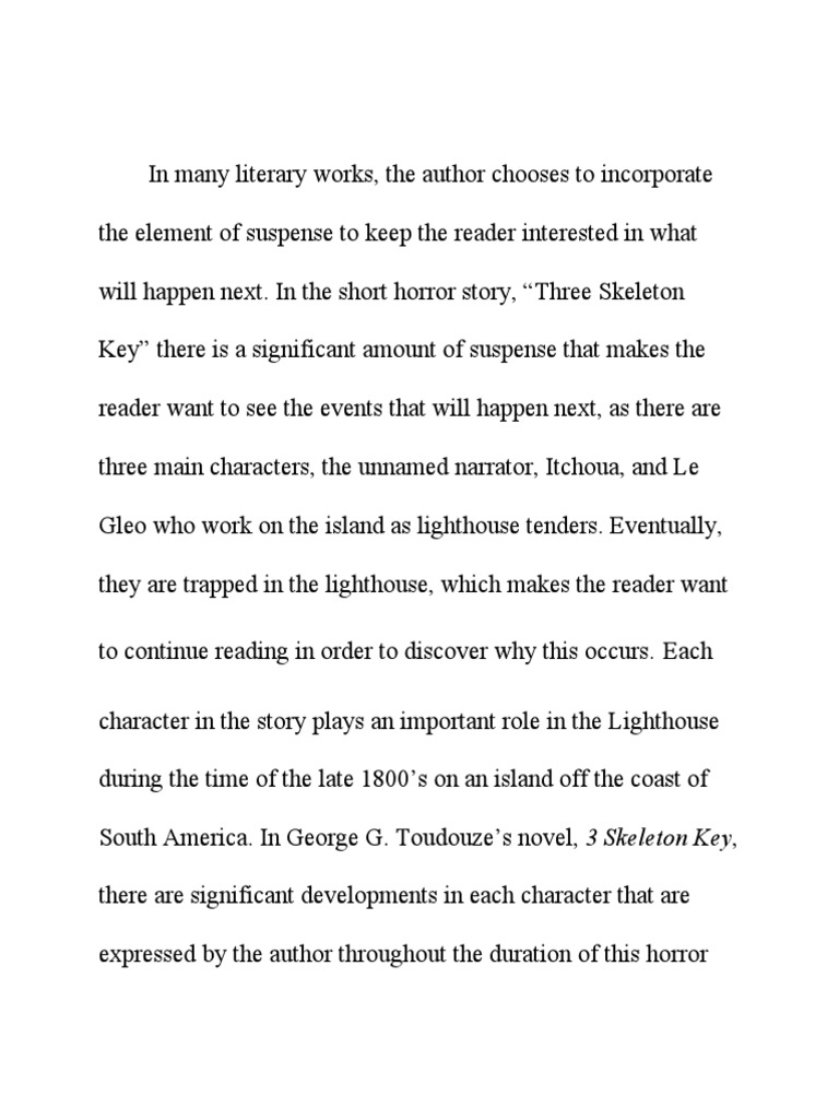 Suspense in "Three Skeleton Key" Analysis | PDF
