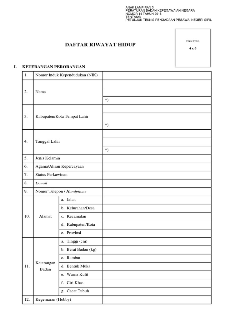 Format DRH Resmi | PDF