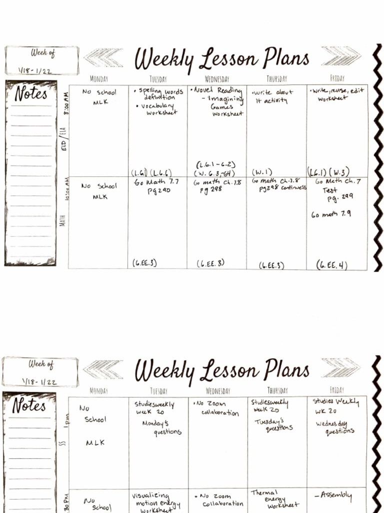 Week 3 Lesson Plan | PDF