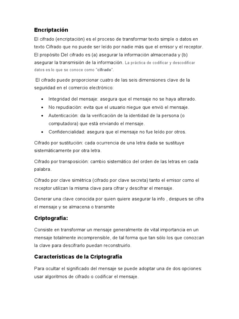 Encriptacion, Criptografia y Codificacion | PDF | Cifrado | Clave (criptografía)