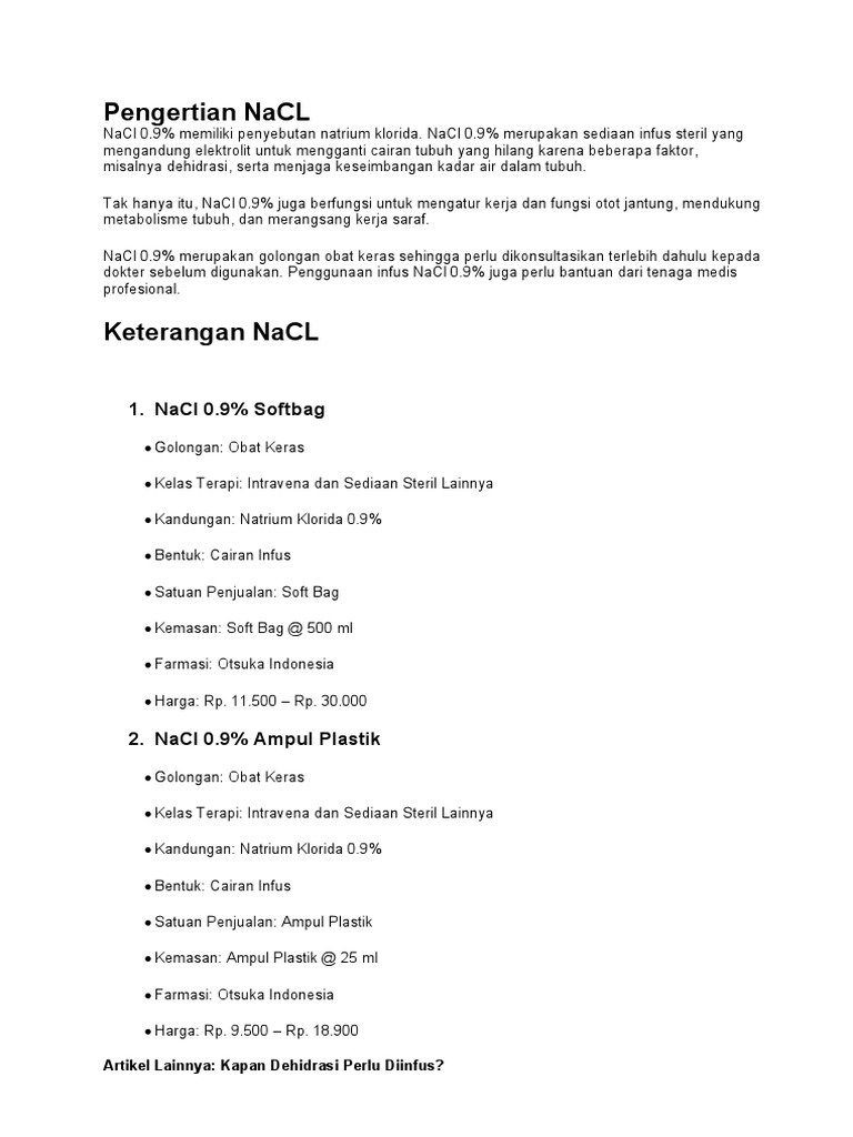 Pengertian NaCL | PDF