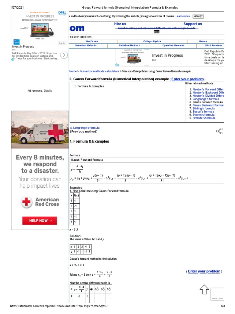 Gauss Forward Formula (Numerical Interpolation) Formula & Examples ...