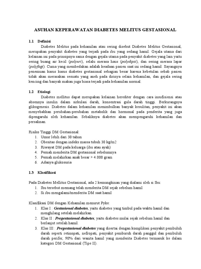 Asuhan Keperawatan Diabetes Melitus Gestasional | PDF