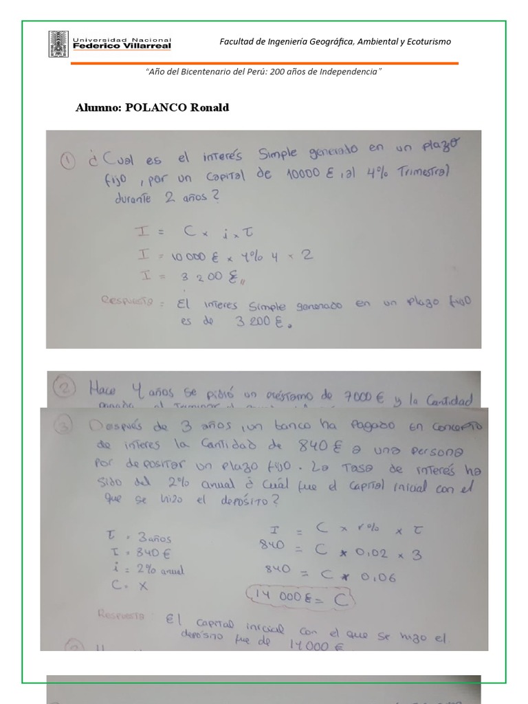 Ejercicios - POLANCO Ronald | PDF