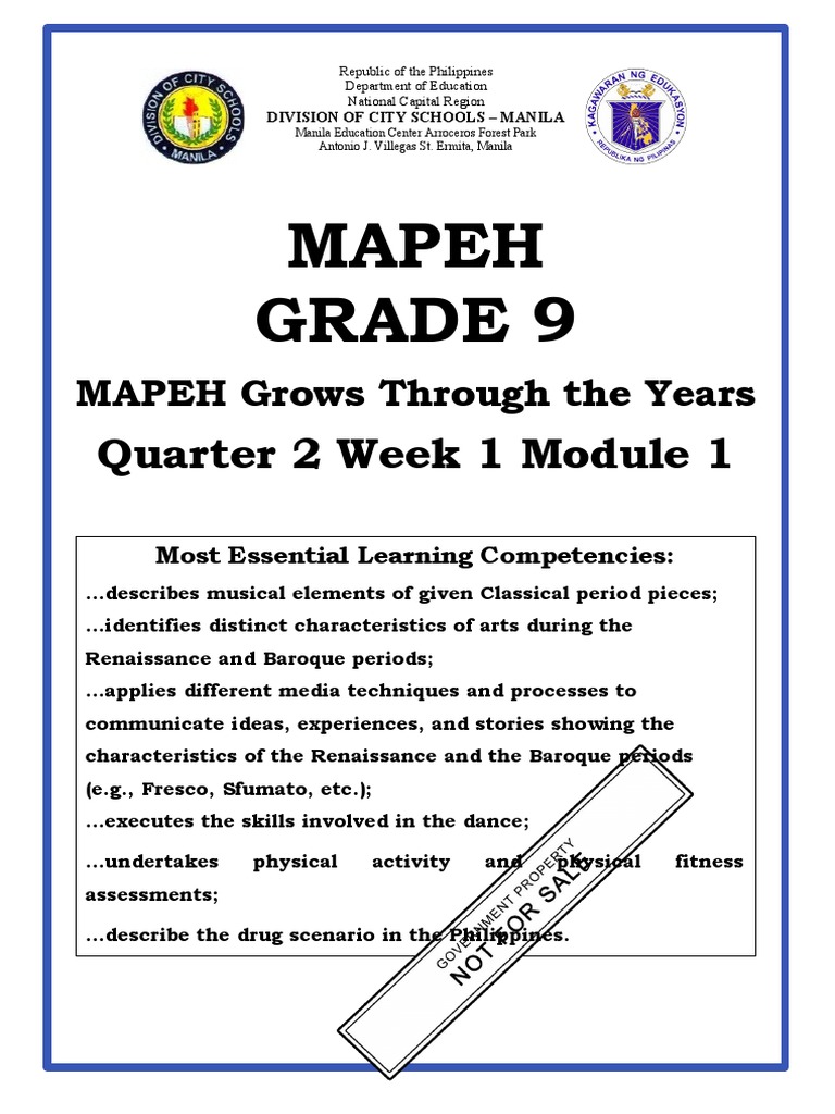Mapeh Grade 9: Quarter 2 Week 1 Module 1 | PDF | Renaissance ...
