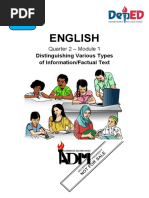 Distinguishing Various Types of Informational Factual Text | PDF ...