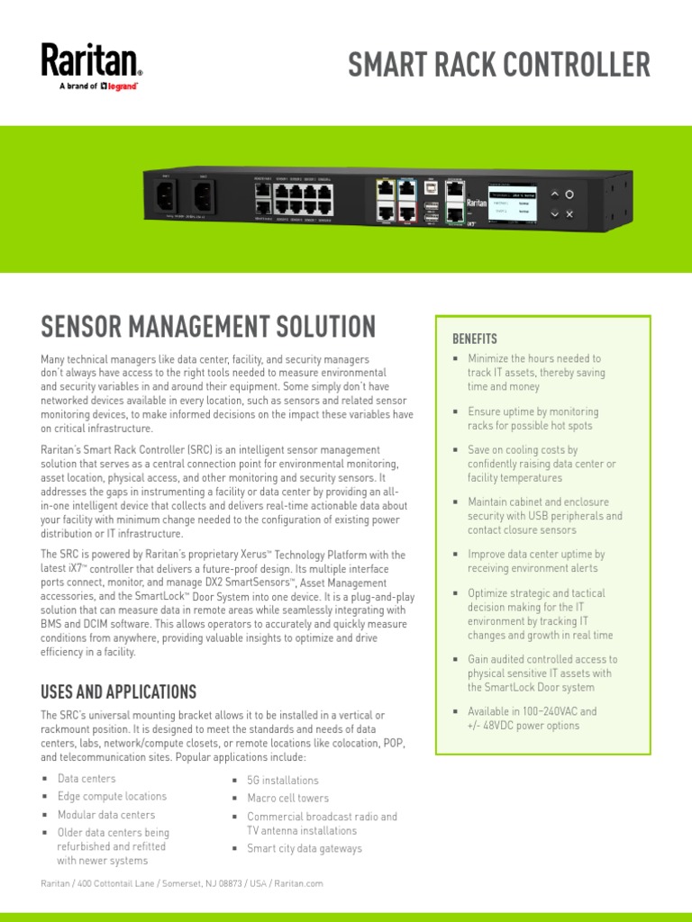 Smart Rack Controller: Sensor Management Solution | PDF | Data Center ...