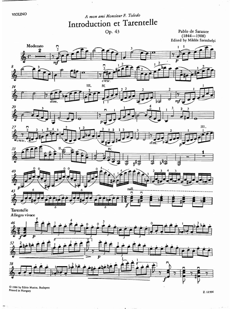 Sarasate - Introduction and Tarantelle | PDF