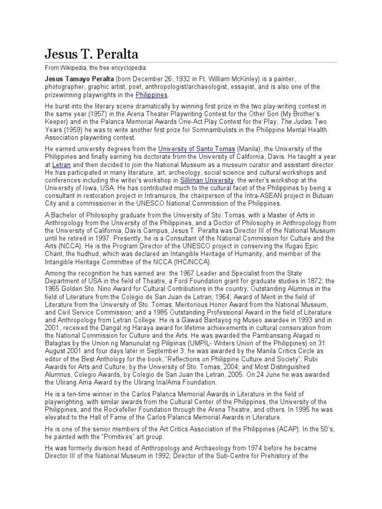 Discovering the Legacy of Jesus T. Peralta: A Multifaceted Genius