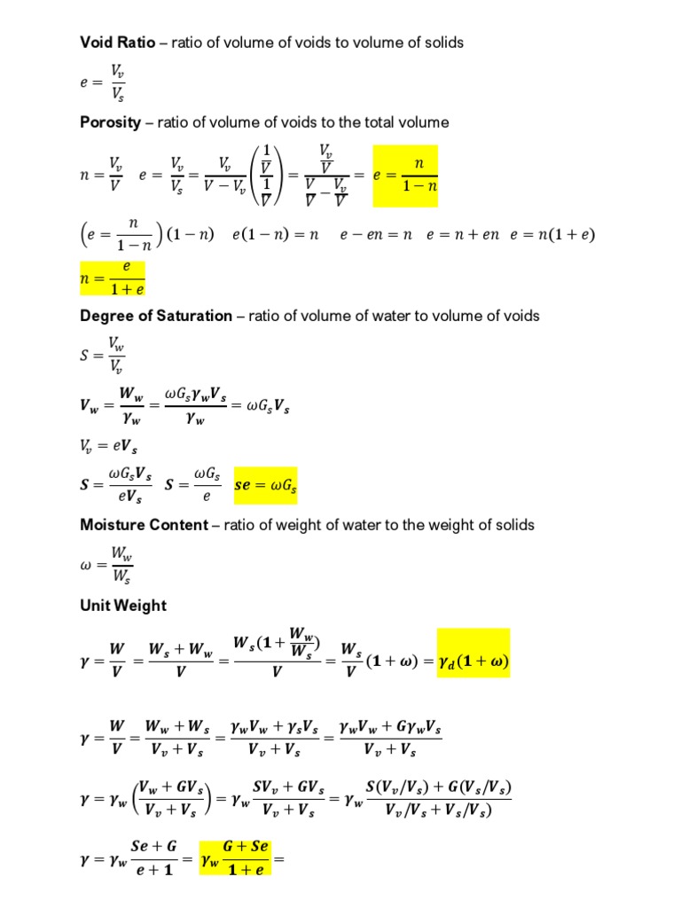 Soil Composition Formulas | PDF