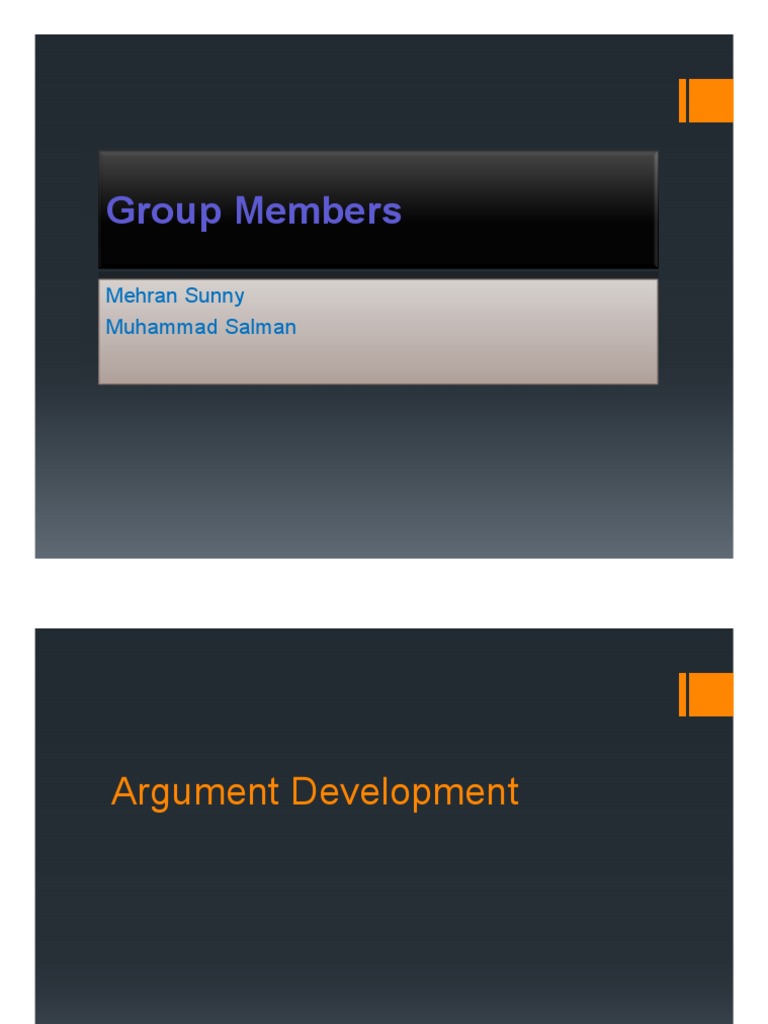 Argument Development-1 | PDF