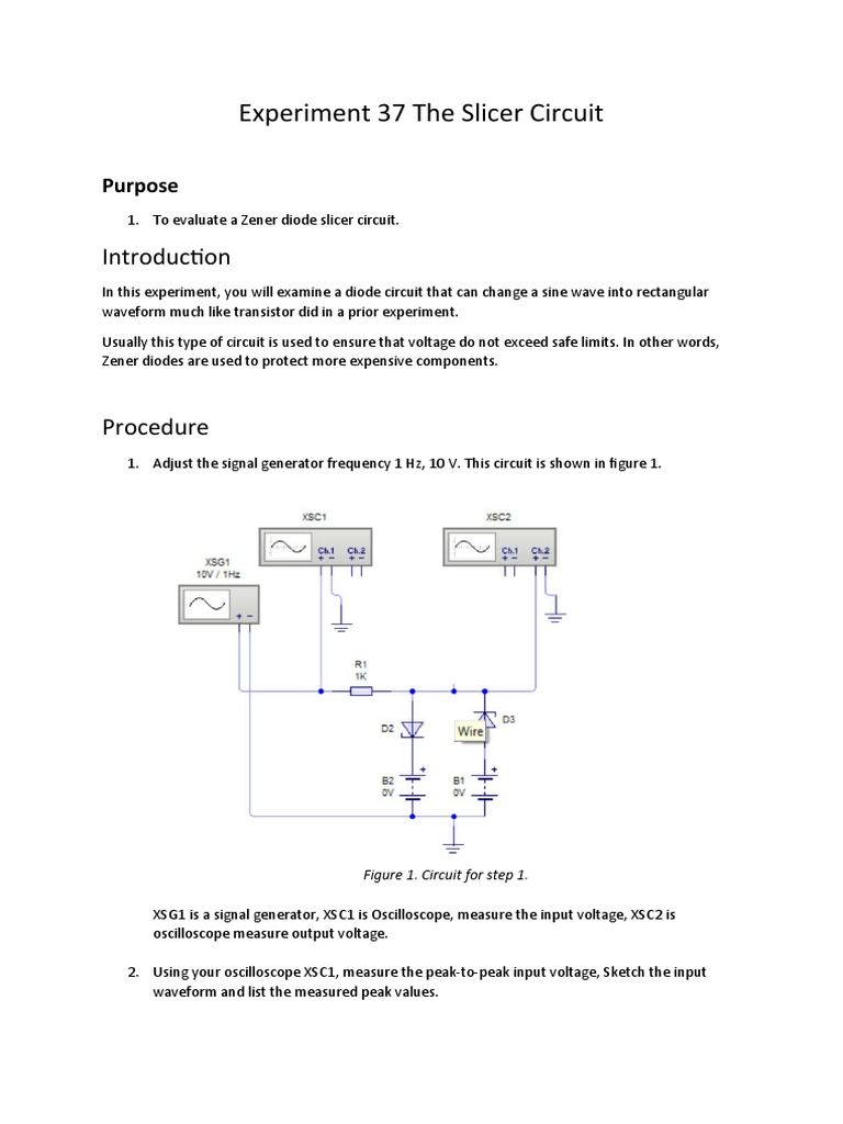 TNU XVIII, Experiment 37 The Slicer Circuit | PDF | Amplitude | Diode
