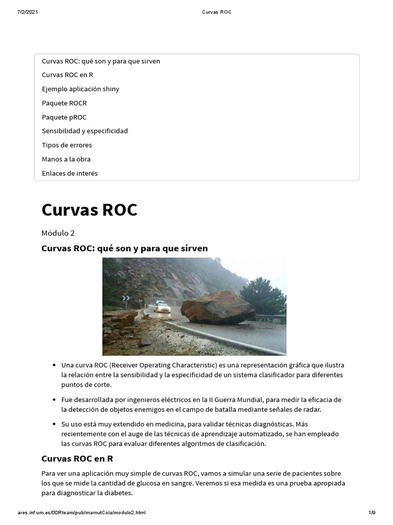 Curvas ROC | PDF | Característica Operativa del Receptor | Matemáticas Aplicadas