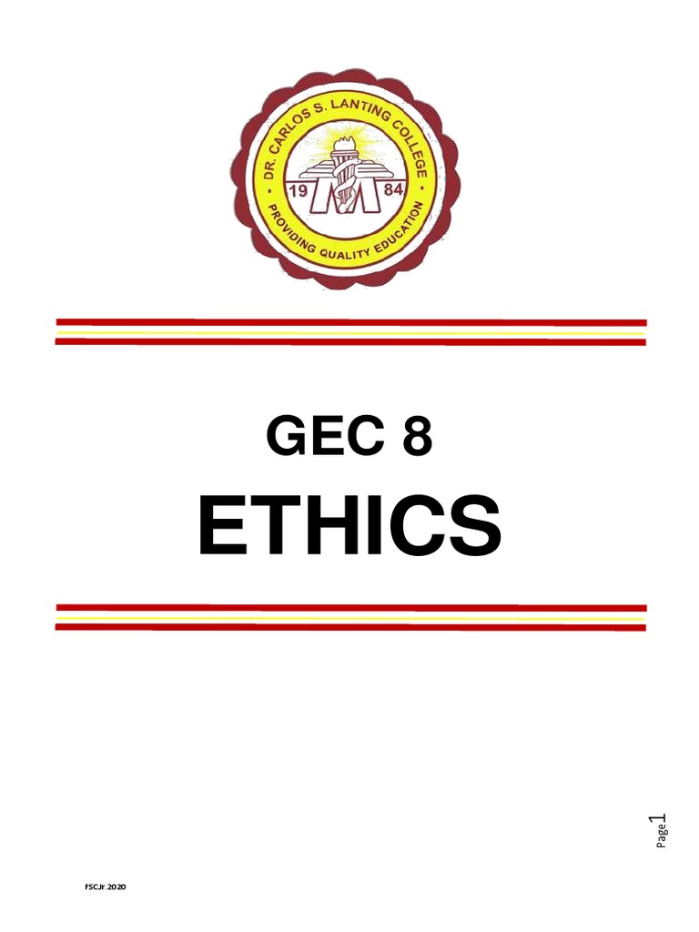 Gec 8 Ethics | PDF | Natural Law | Thomas Aquinas