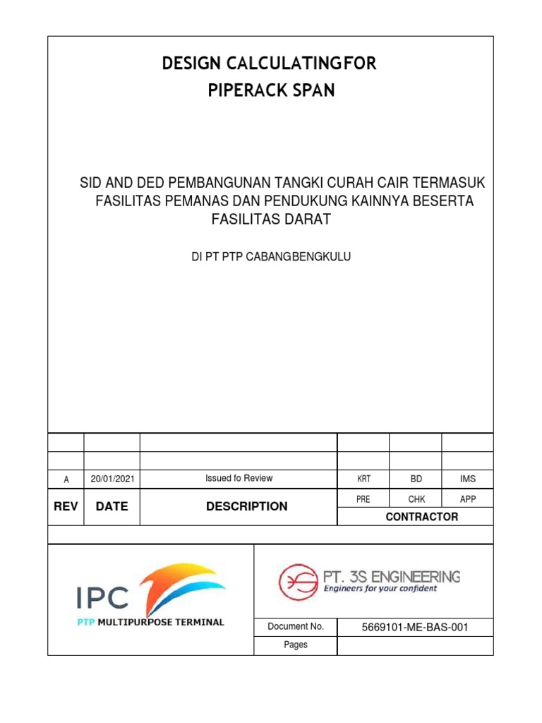5669101-Me-Cal-010 Design Calculating For Piperack Span | PDF | Pipe ...