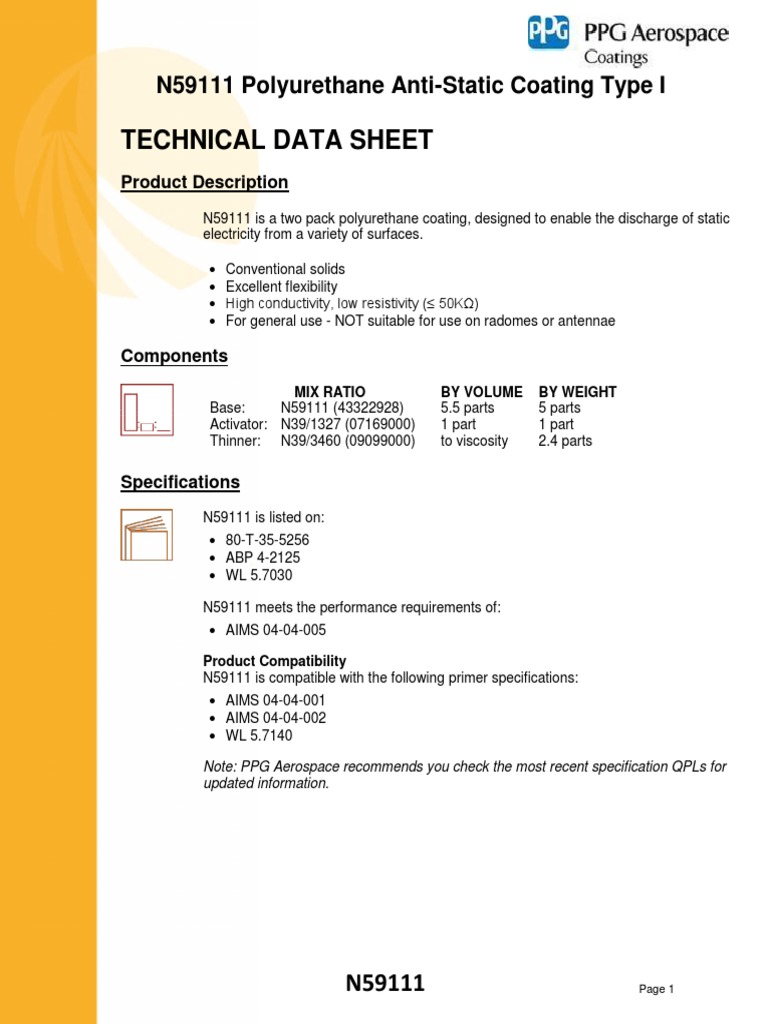 Technical Data Sheet: N59111 Polyurethane Anti-Static Coating Type I ...