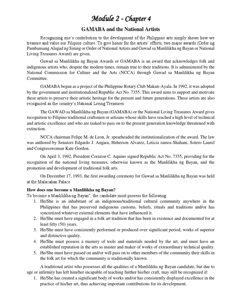 Module 2 - Chapter 4 PDF | PDF | Philippines | Entertainment Award