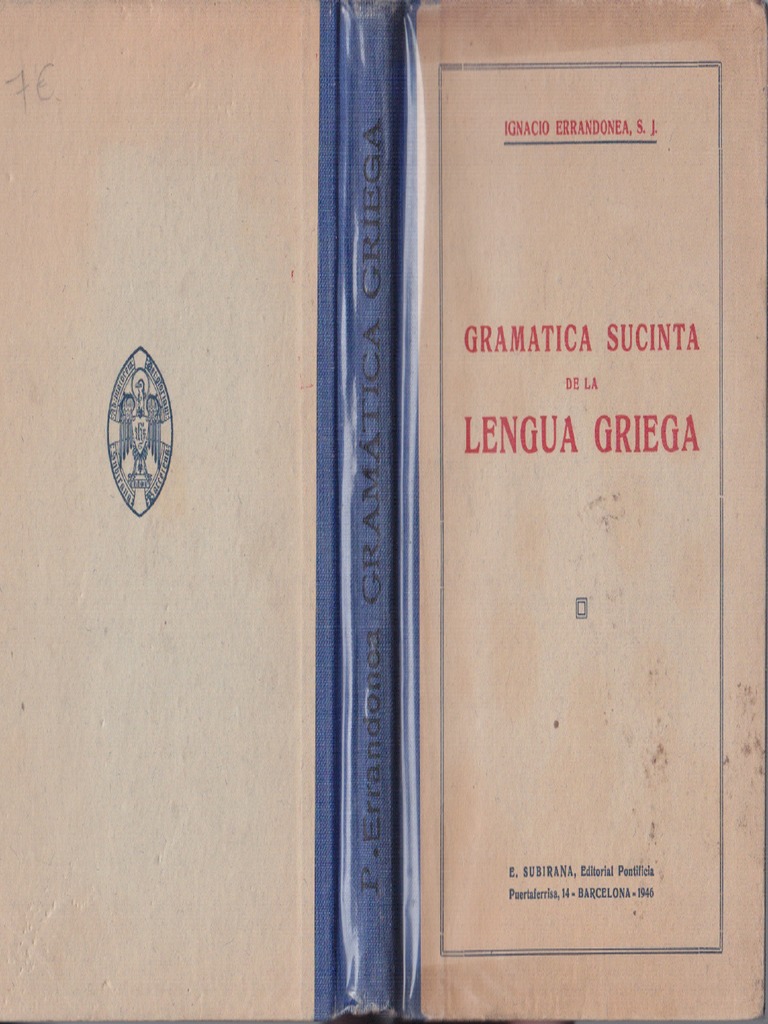 Errandonea. Gramática Sucinta Lengua Griega | PDF