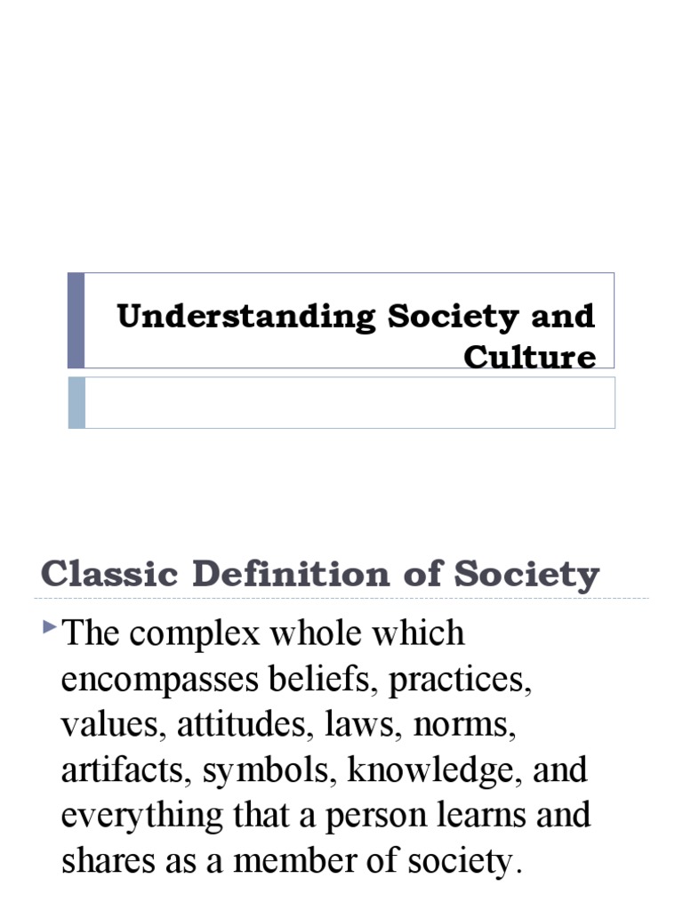 Society and Culture: Key Concepts Explained | PDF | Society | Value ...