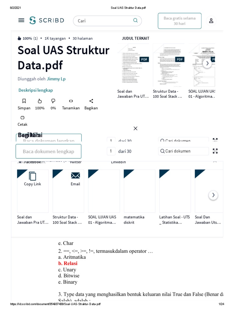 Soal UAS Struktur Data | PDF
