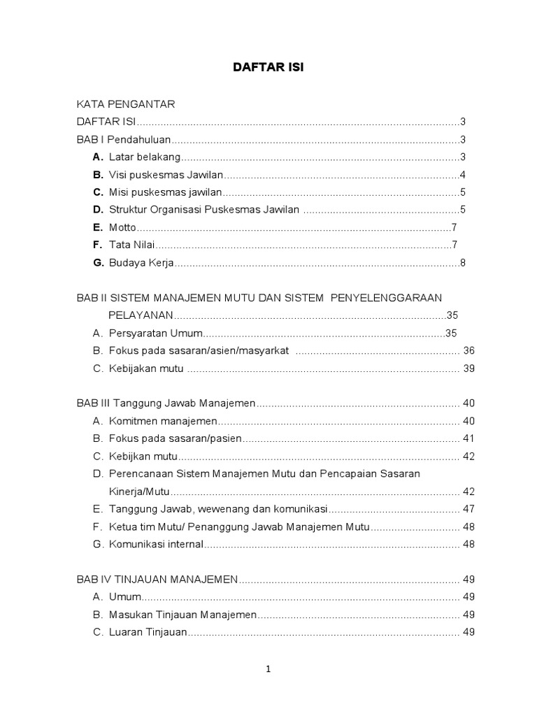 Contoh Manual Mutu Puskesmas Jawilan Fix | PDF