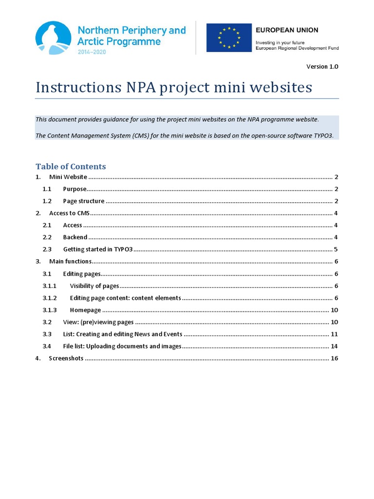Instructions NPA Project Mini Websites | PDF | Hyperlink | Icon (Computing)