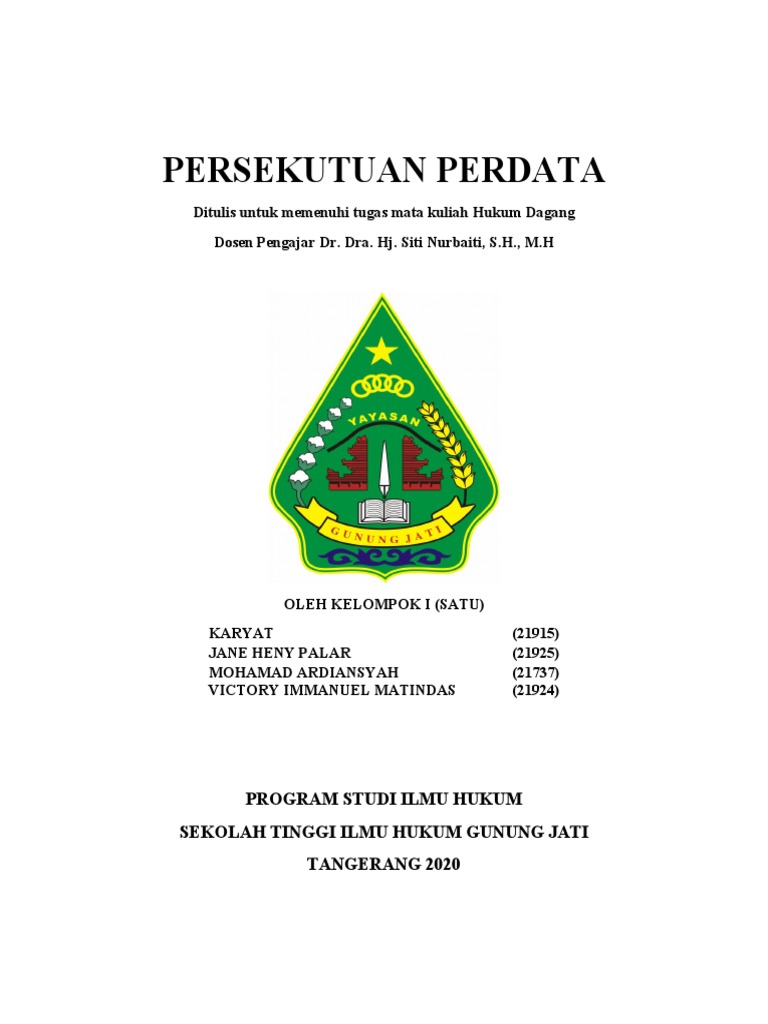 Tugas Hukum Dagang - Persekutuan Perdata - Kelompok Satu | PDF