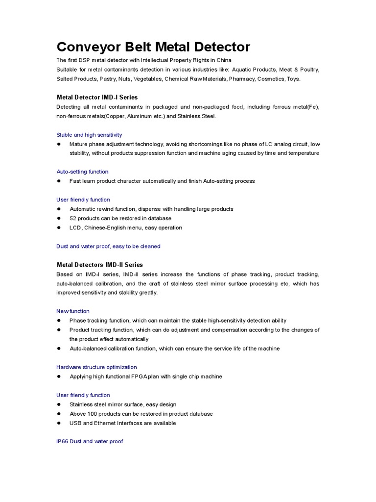 TECHIK Metal Detector IMD-I-40 | PDF | Metal Detector | Metals