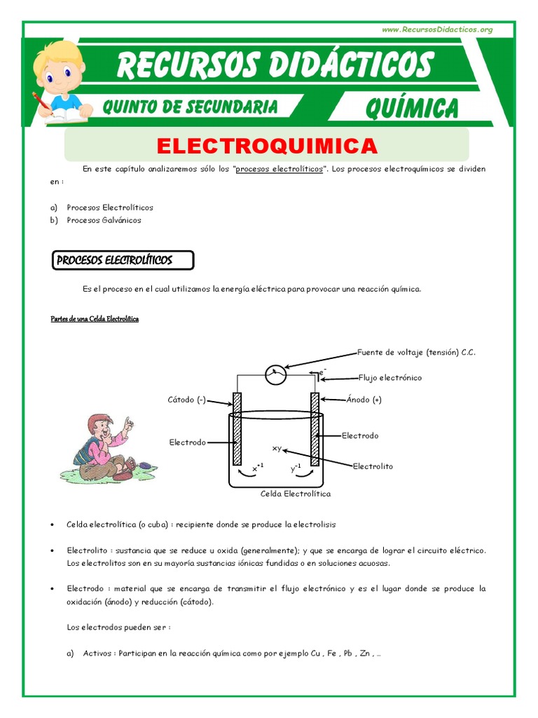 Procesos Electroliticos para Quinto de Secundaria | PDF | Electrodo ...