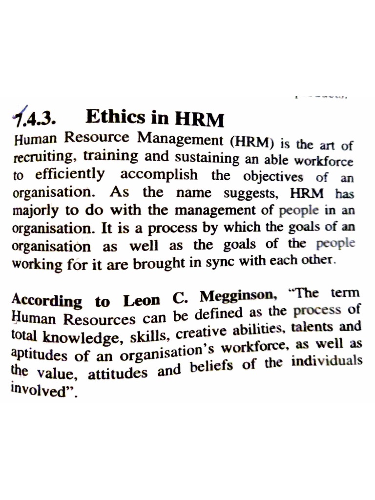 Ethics in HRM: Management | PDF | Human Resource Management | Recruitment