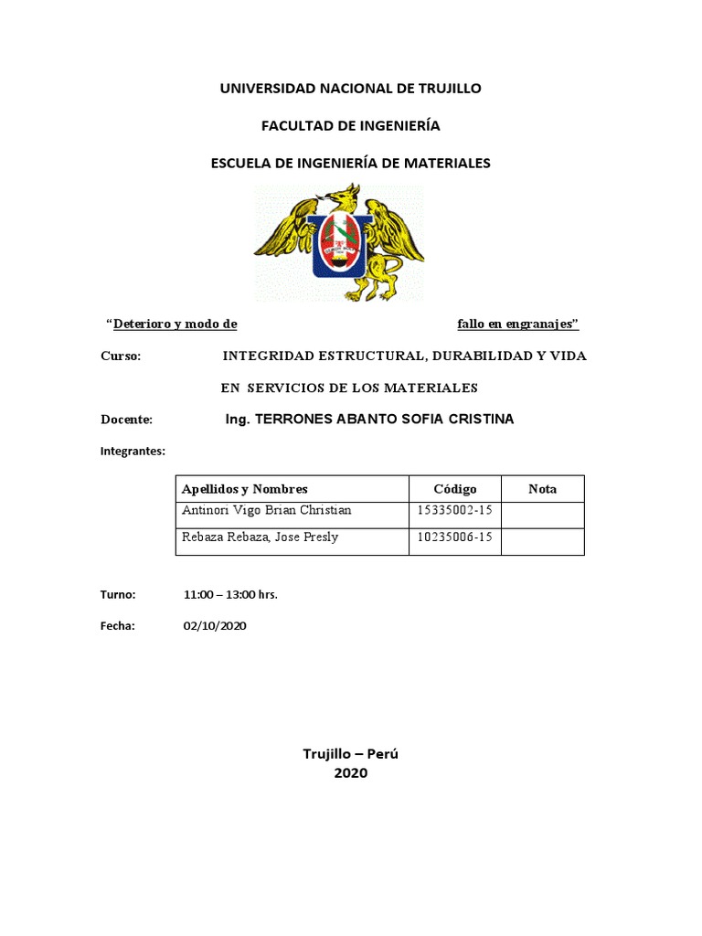 Deterioro y Modo de Fallo en Engranajes | PDF | Engranaje | Corrosión