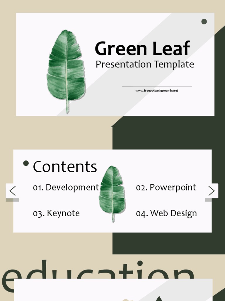 Green Leaf Presentation Template | PDF | Microsoft Power Point ...