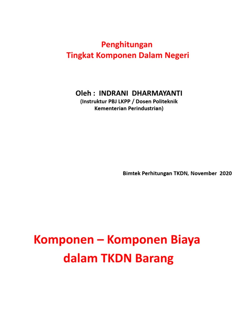 Form Perhitungan TKDN | PDF